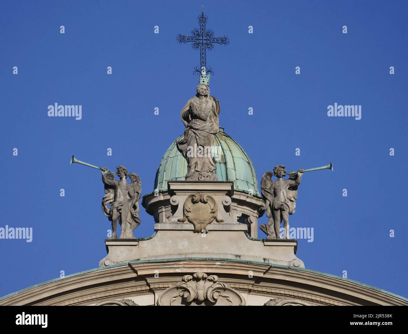 Statues and sculptures on Vigevano dome, Lombardy, Italy Stock Photo ...