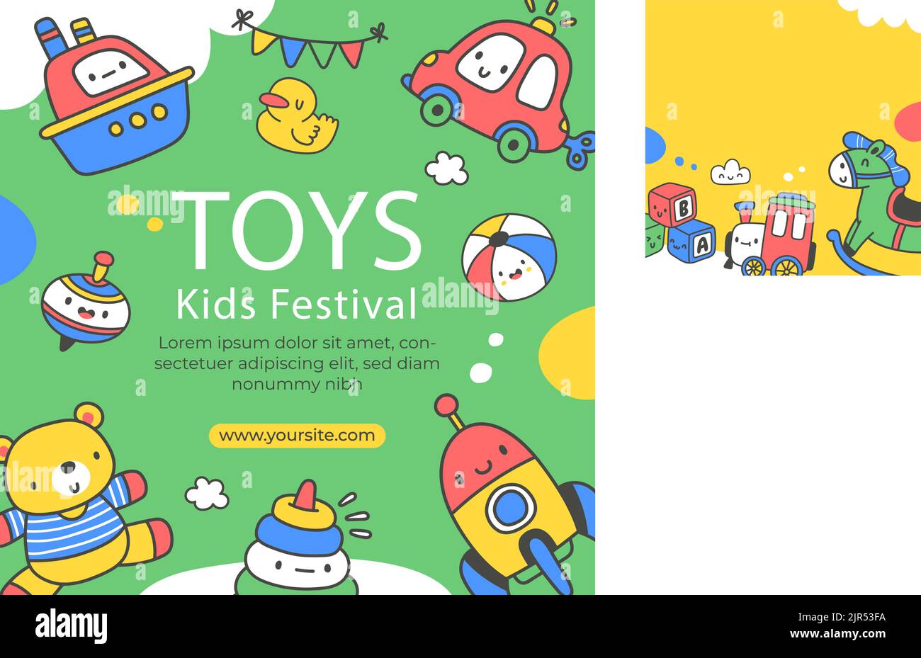 Hand drawn posts set for kids Vector illustration Stock Vector Image ...