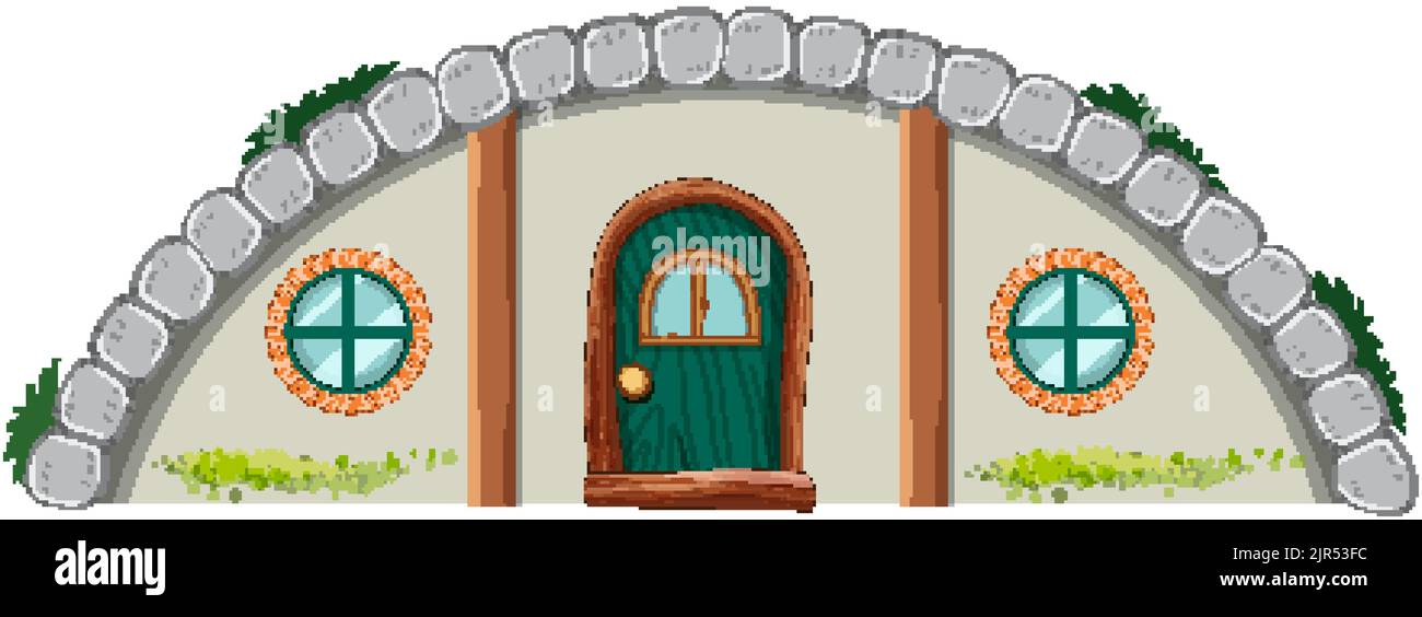 Hobbit house isolated on white background illustration Stock Vector ...