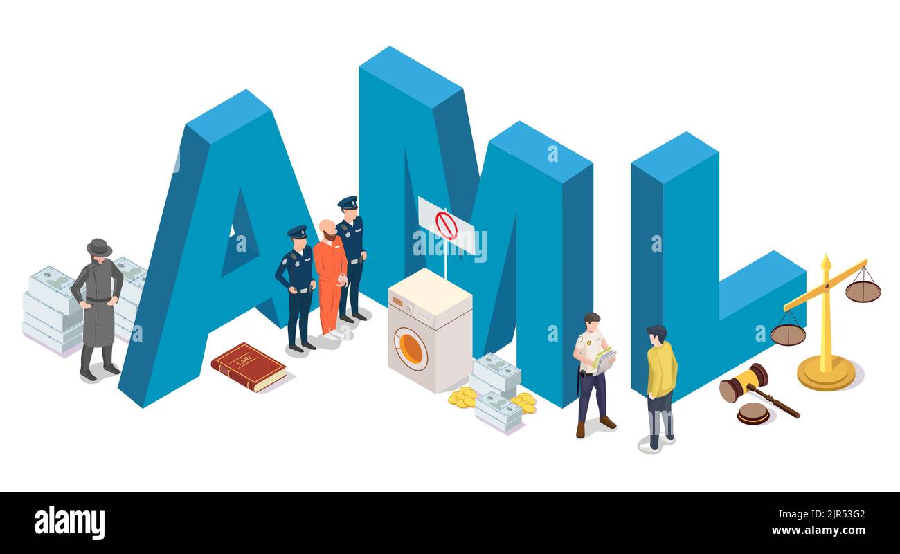 AML 3d vector. Anti money laundering illustration. Stop corruption and ...