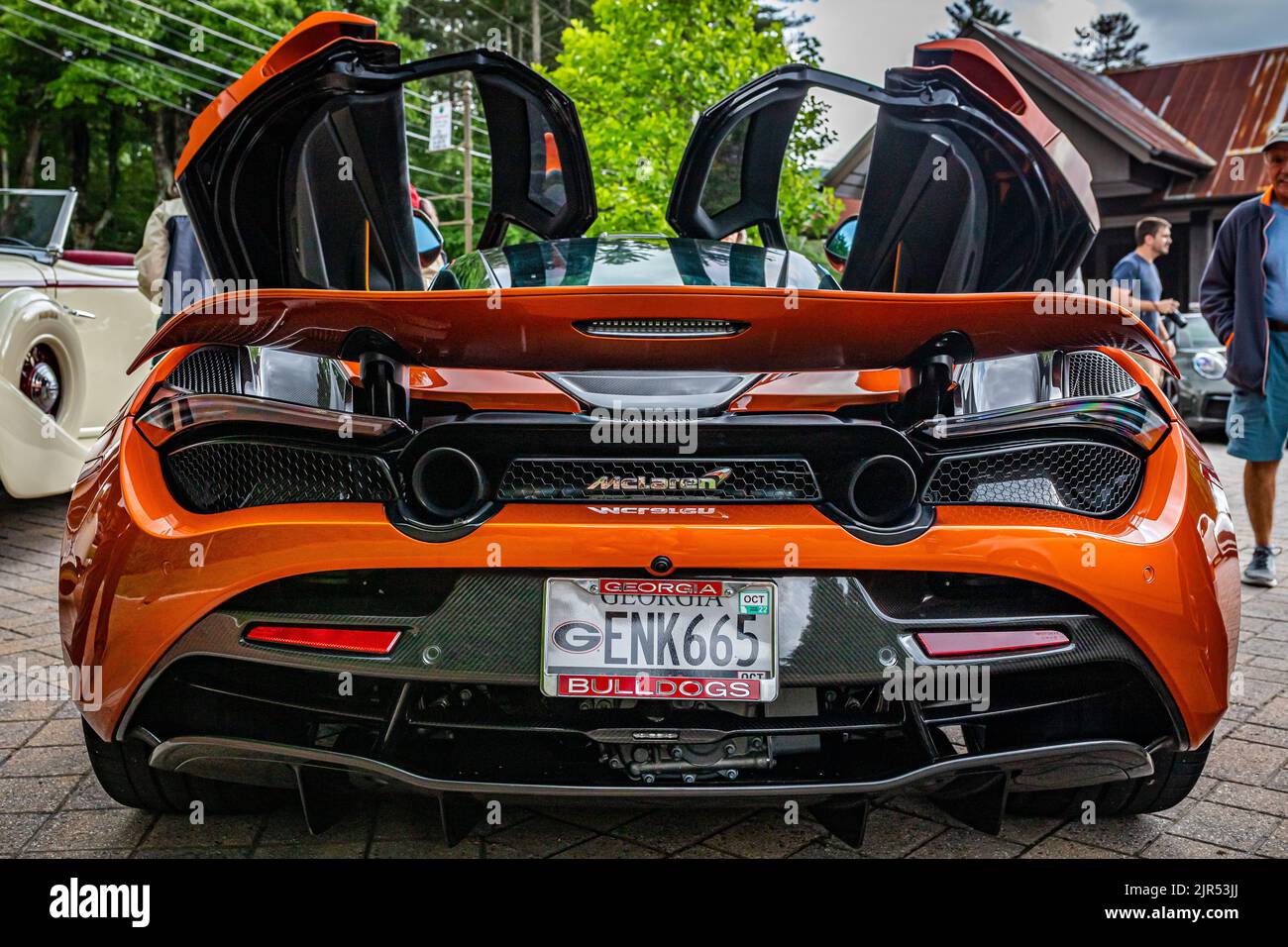 Highlands, NC - June 10, 2022: Low perspective rear view of a 2018 ...