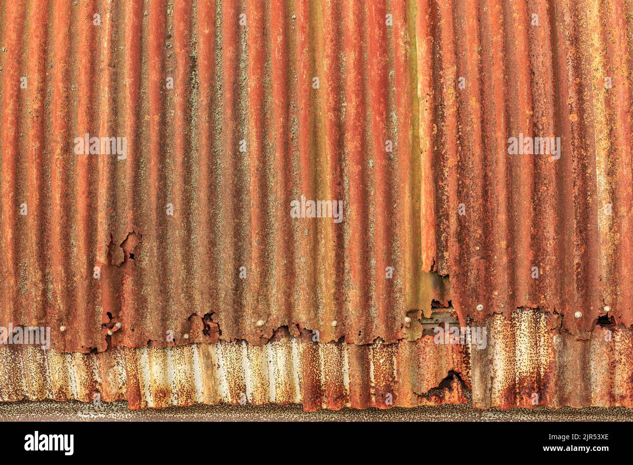 The rusty corrugated iron walls of an old Quonset hut Stock Photo - Alamy