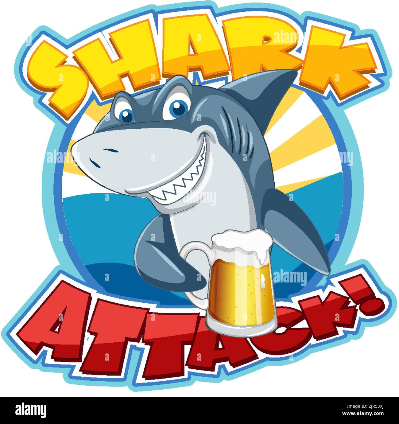 Font design for words shark attack illustration Stock Vector Image ...