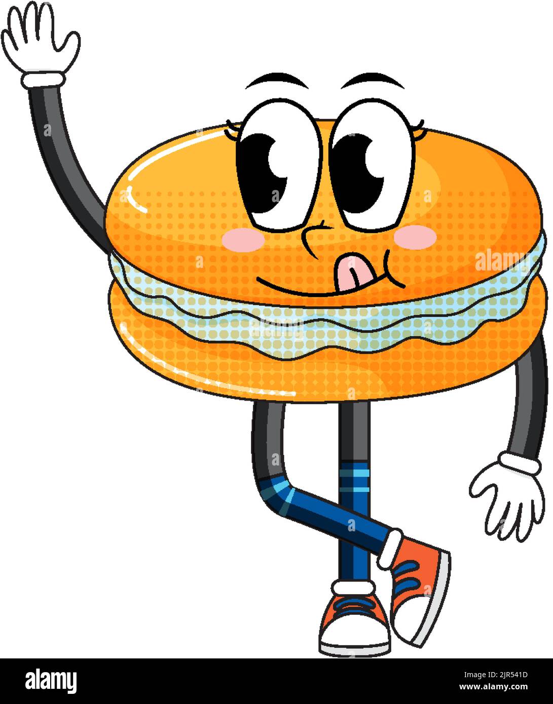 Orange macaron with happy face illustration Stock Vector Image & Art ...