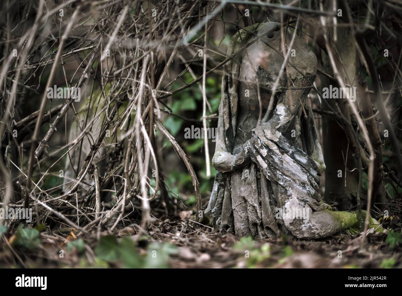 Woman Statue without Head on Old Cemetery Stock Photo - Alamy
