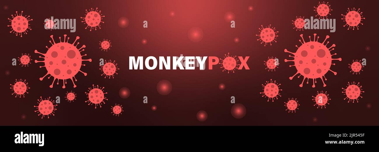 Monkey Pox Virus Banner. Red gradient background Stock Vector Image ...
