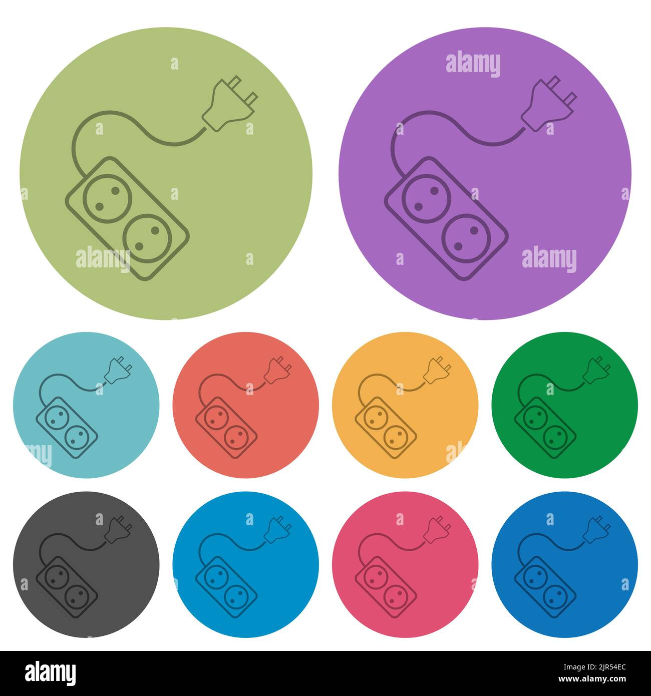 Portable electrical outlet with two sockets and extension cord and plug ...