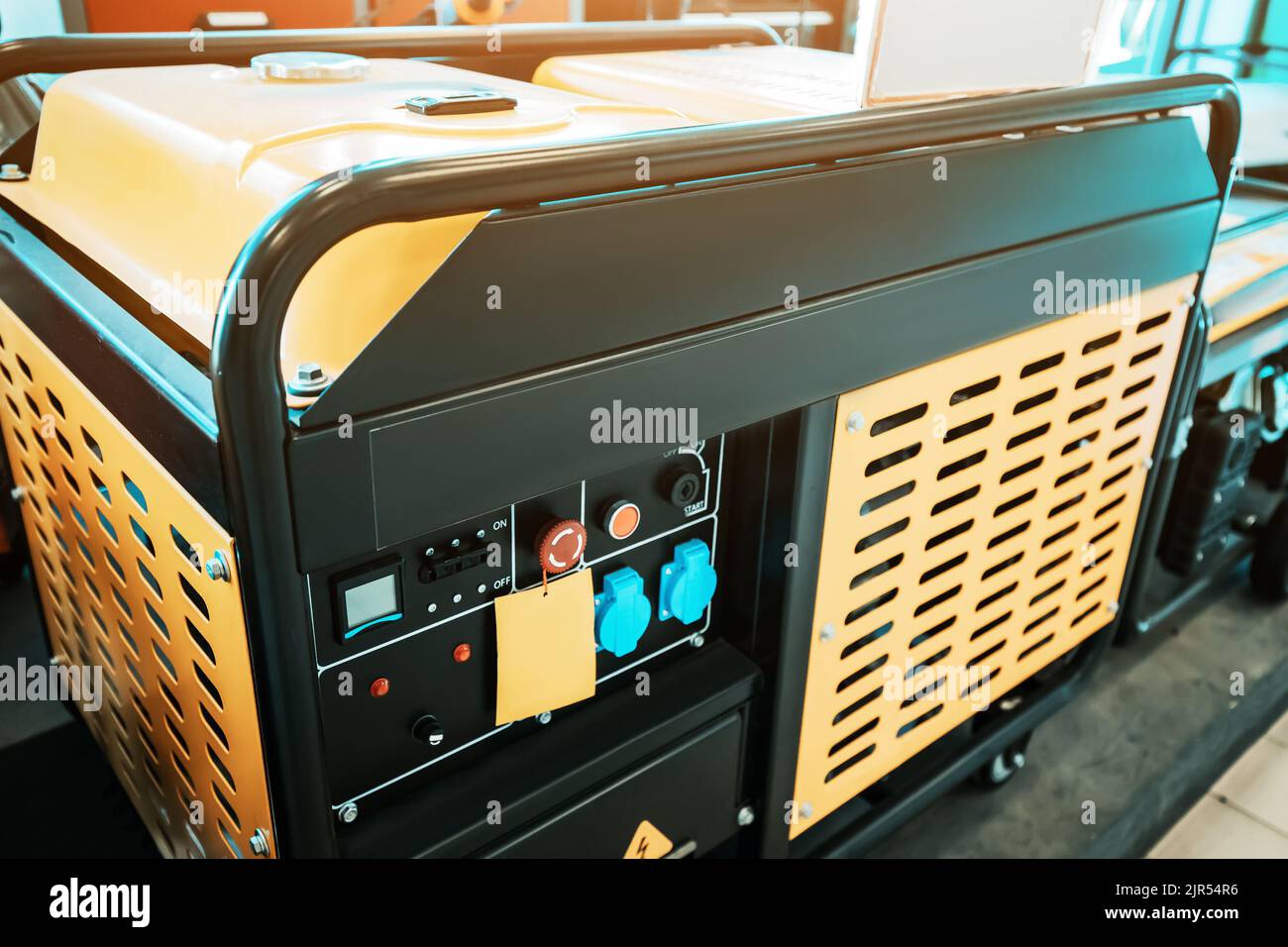 Portable Mobile Diesel Alternator as a Backup Power Source for Electric Home Appliances Stock ...