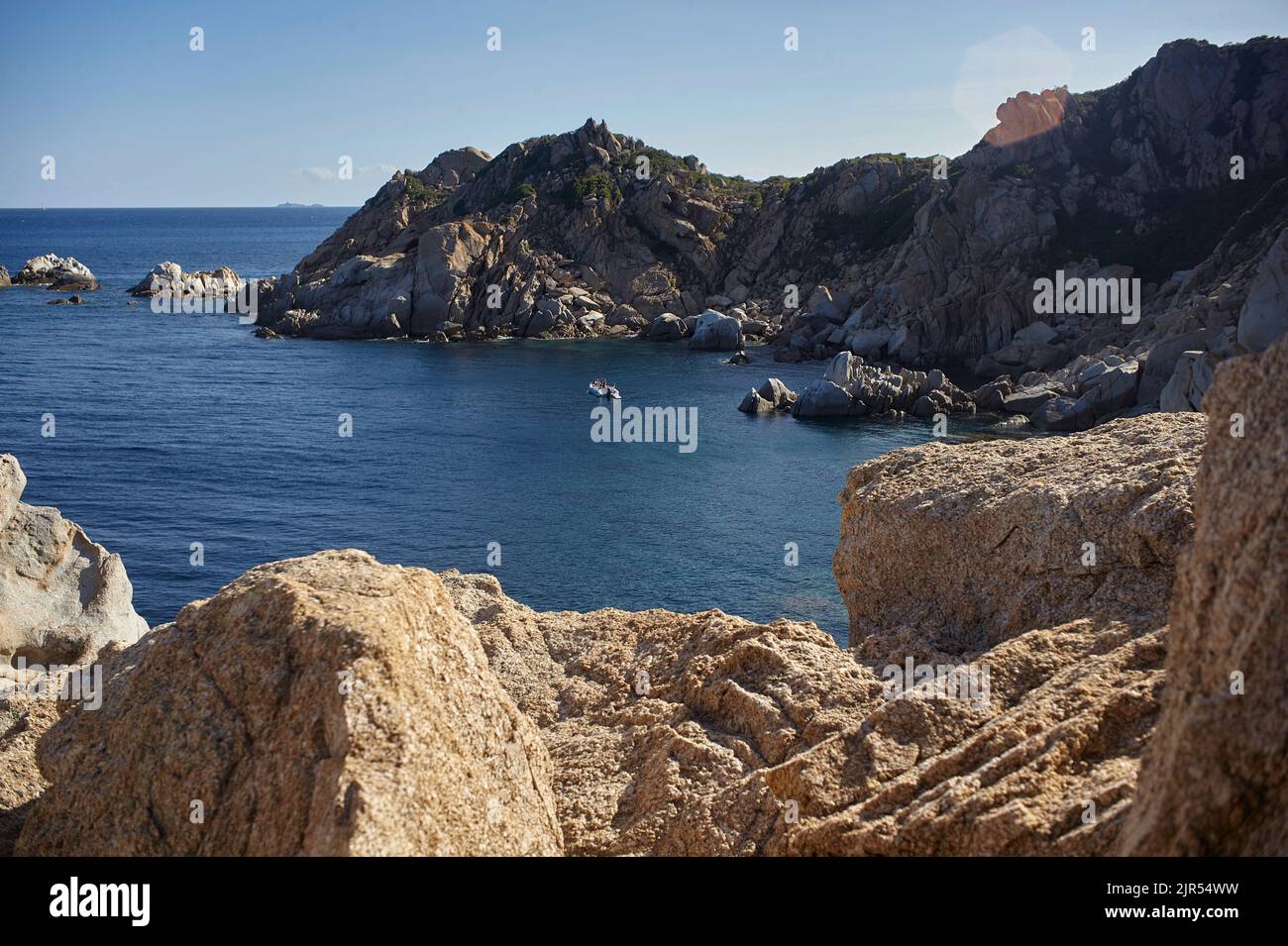 Natural bay with inlets and cliffs typical of the costline of southern ...