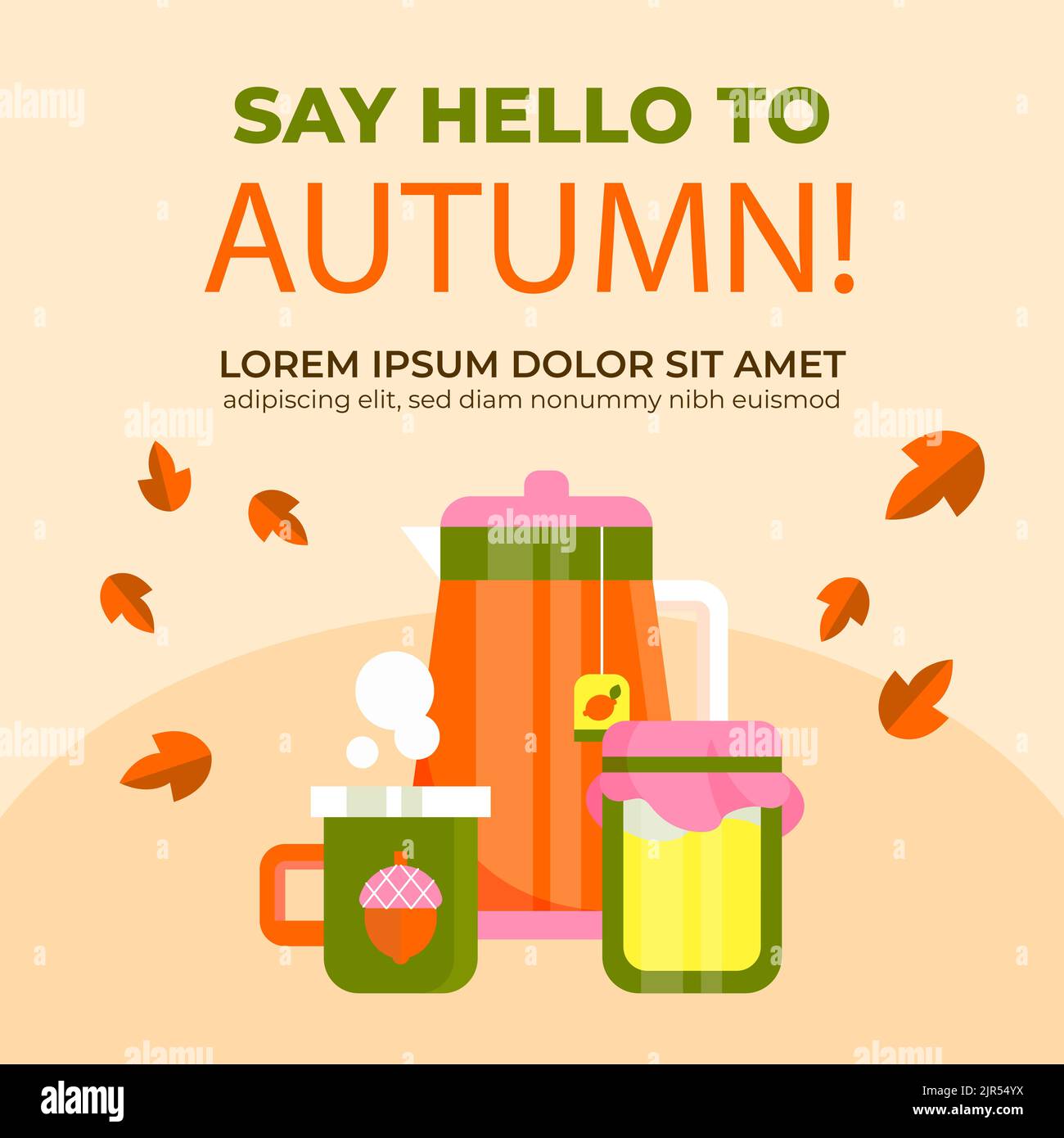 Flat posts set for autumn celebration Vector illustration Stock Vector ...