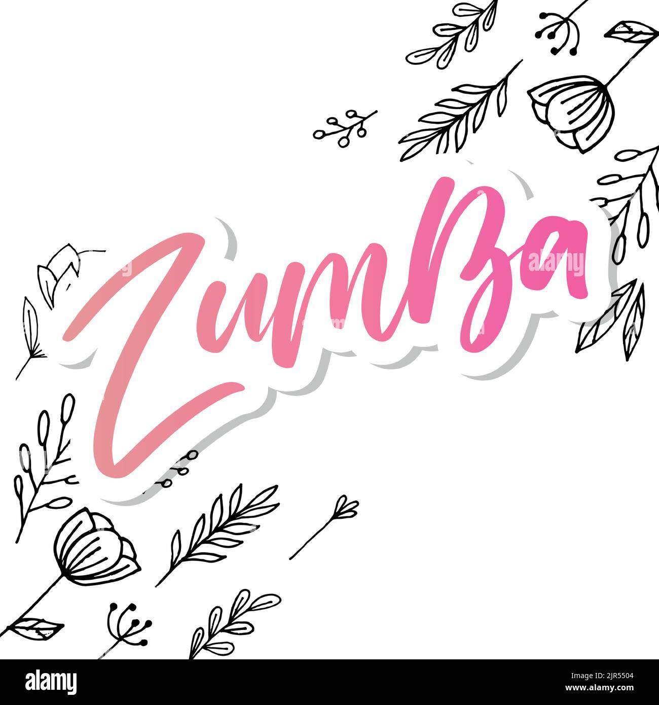 Zumba dance studio text. Calligraphy word banner design. Aerobic ...