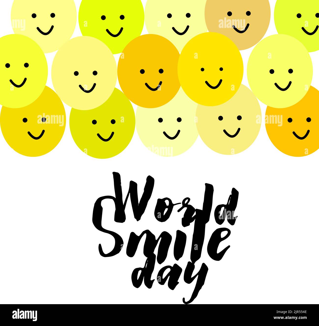 World smile day illustration with yellow abstract smile faces Stock ...