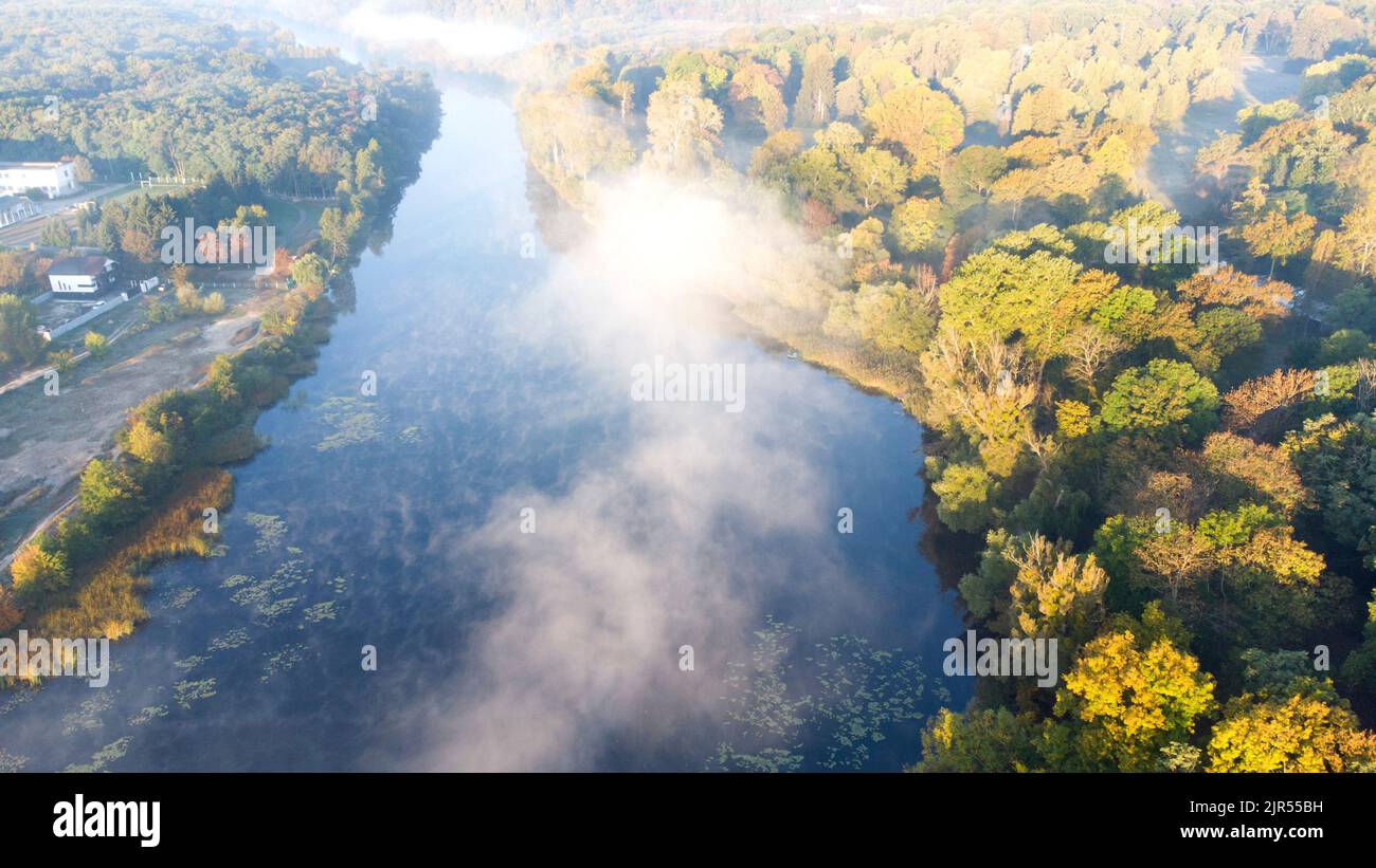 Aerial misty forest hi-res stock photography and images - Alamy
