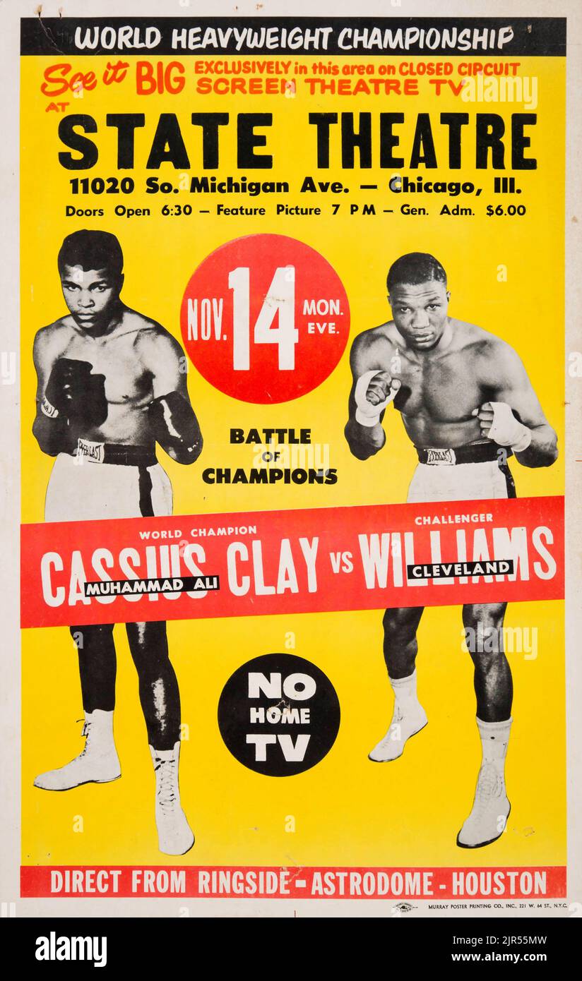 1966 Muhammad Ali vs. Cleveland Williams Closed Circuit Poster Stock ...