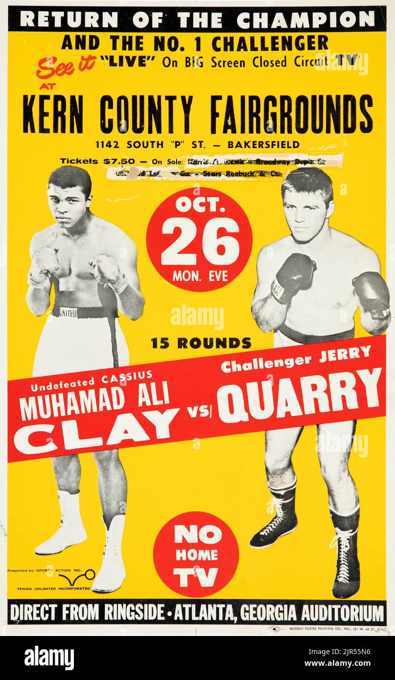 1970 Muhammad Ali vs. Jerry Quarry Closed-Circuit Fight Poster Stock ...