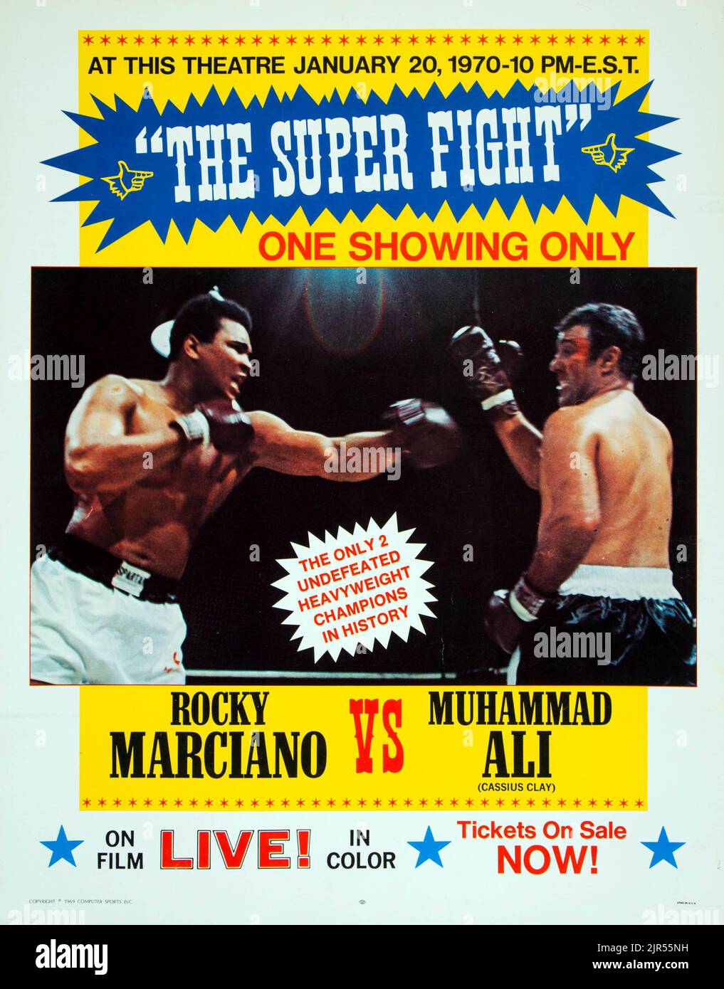 1970 Rocky Marciano vs. Muhammad Ali Super Fight Poster Stock Photo - Alamy