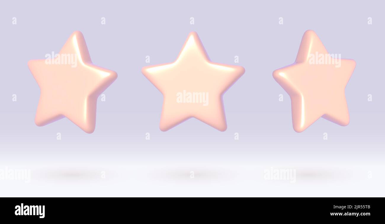 3d stars, realistic pink rating decoration for web Stock Vector Image ...