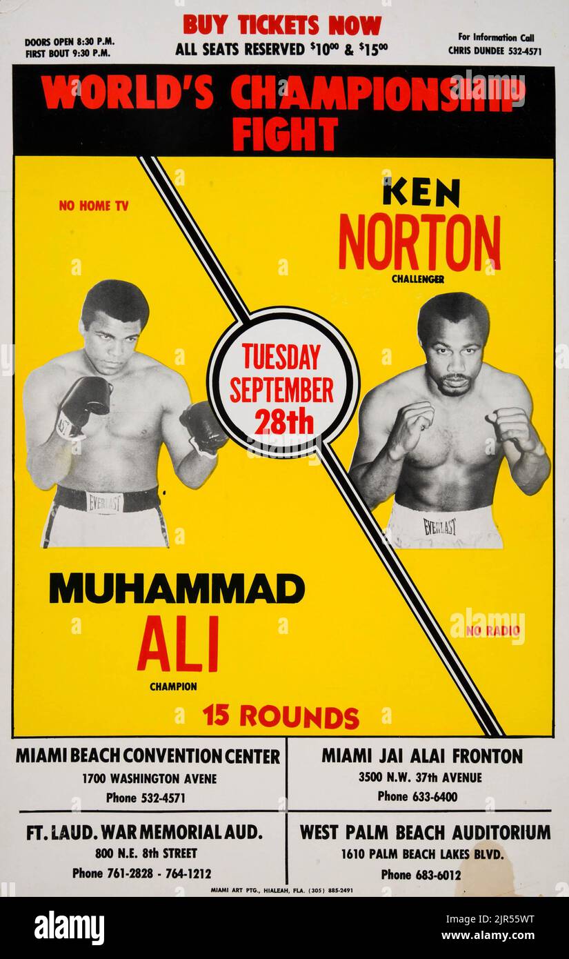 1976 Muhammad Ali vs. Ken Norton III Closed Circuit Poster Stock Photo ... 1976 Muhammad Ali vs. Ken Norton III Closed Circuit Poster Stock Photo ...