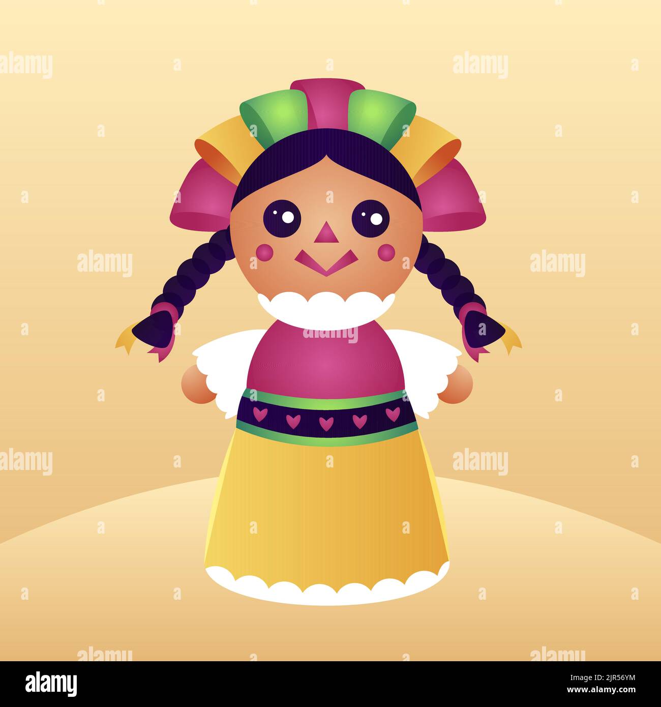 Beuatiful mexican doll illustration Vector illustration Stock Vector ...