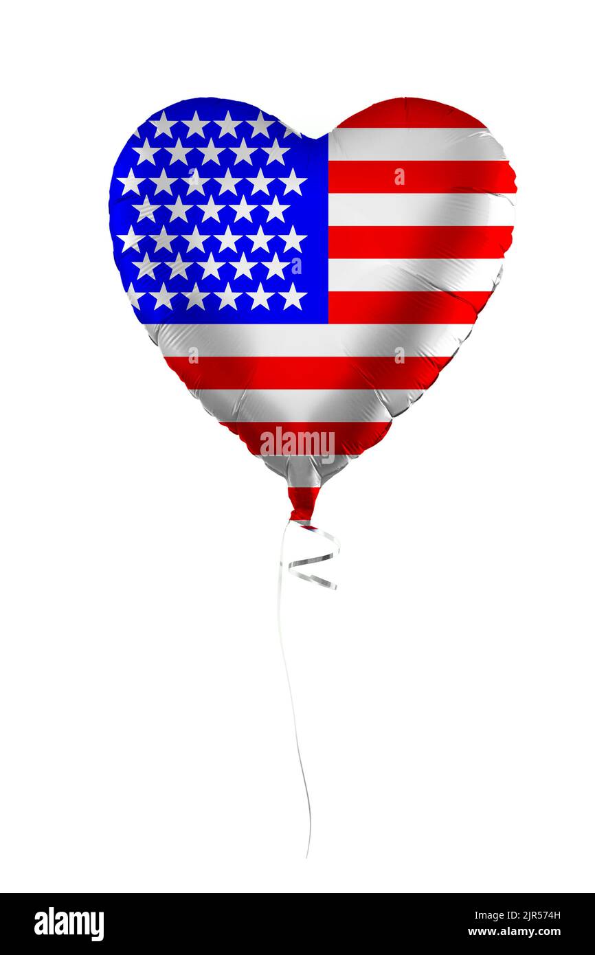 USA concept. Balloon with American flag isolated on white background ...