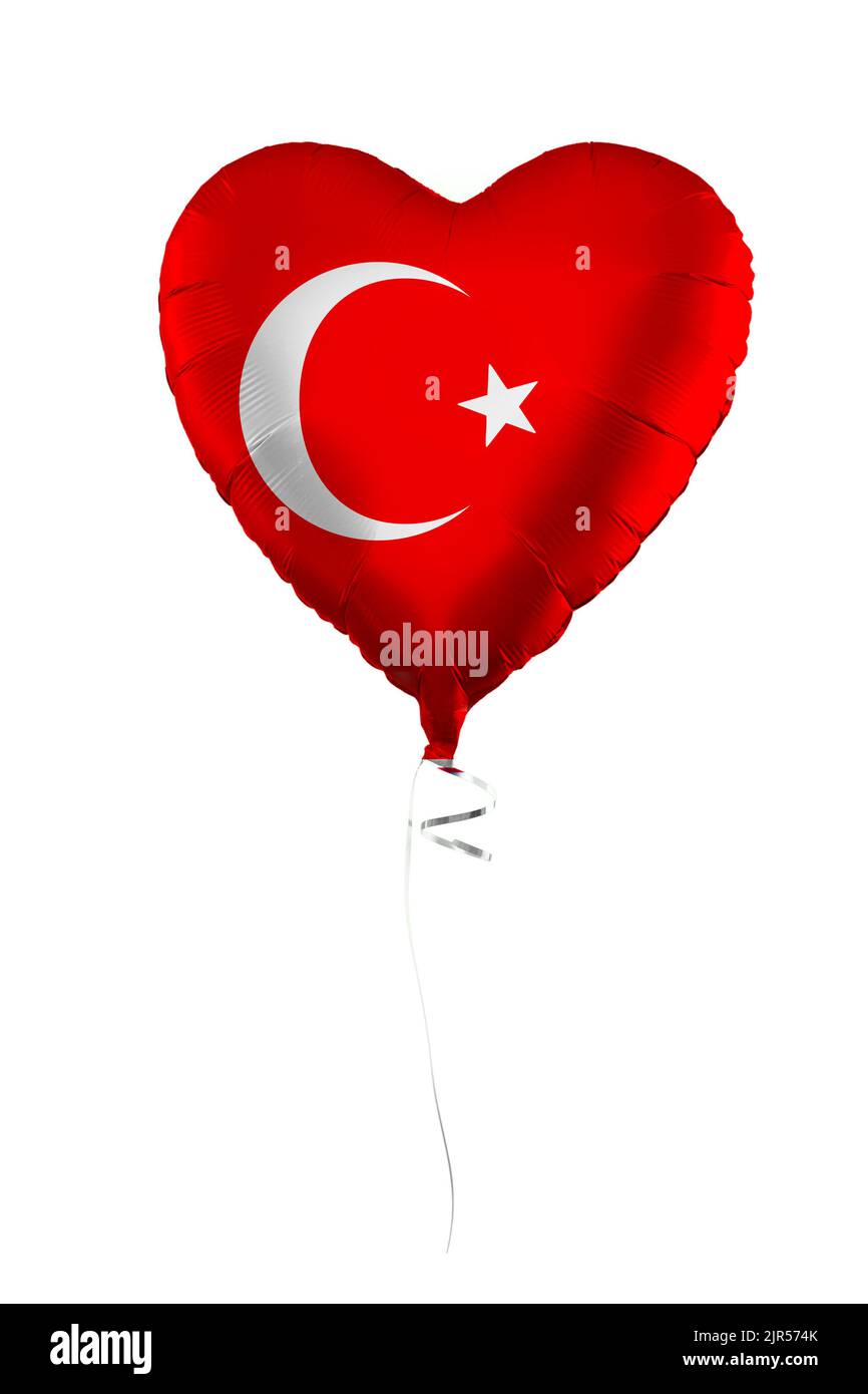 Turkey concept. Balloon with Turkish flag isolated on white background ... Turkey concept. Balloon with Turkish flag isolated on white background ...