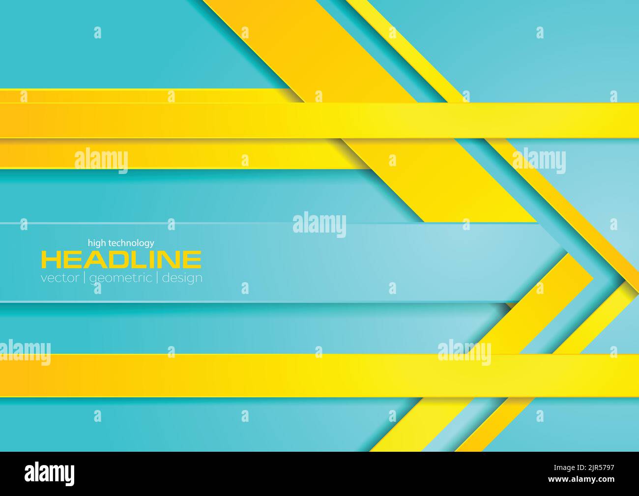 Bright cyan and yellow abstract corporate brochure background. Vector ...