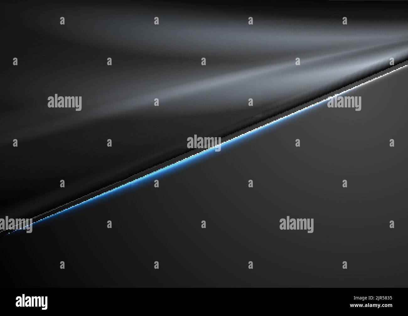 Black abstract smooth background with blue glowing neon line. Vector ...
