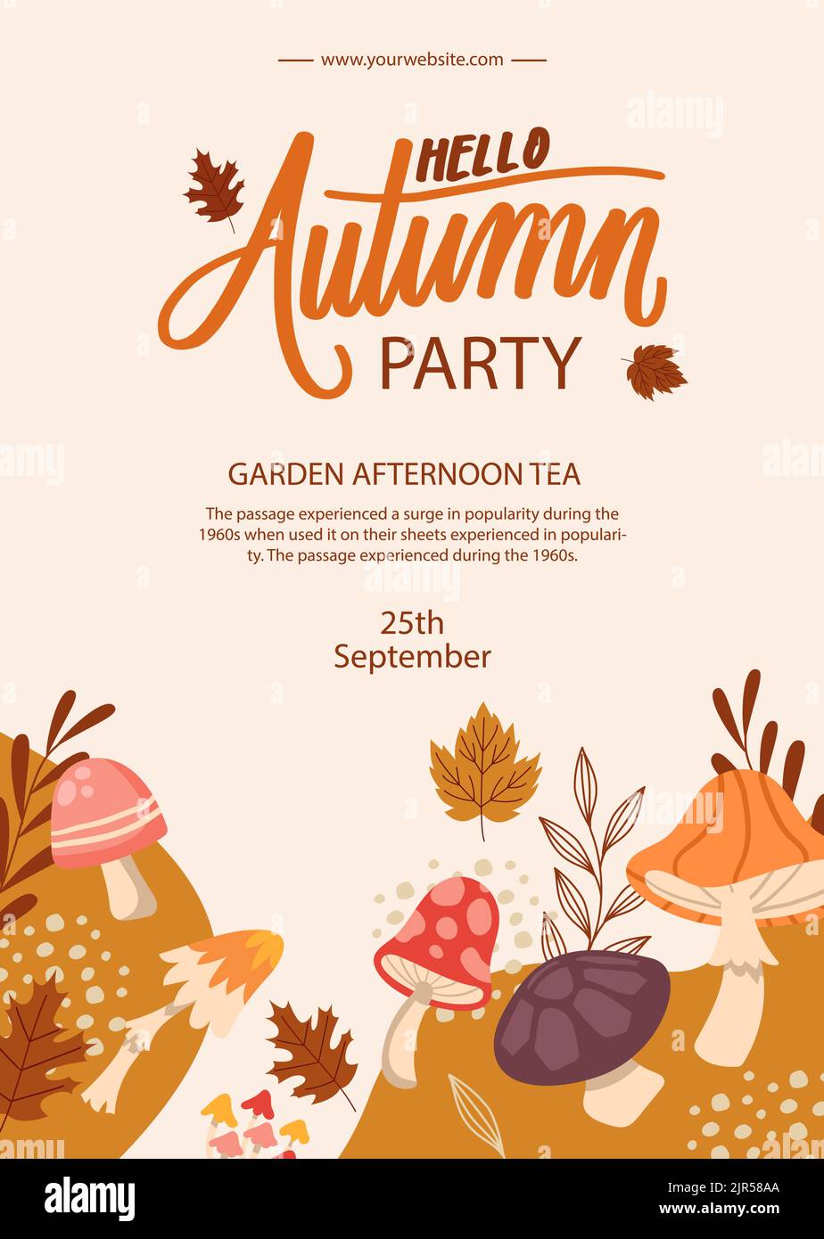 Flat vertical poster template for autumn celebration Vector illustration Stock Vector Image ...