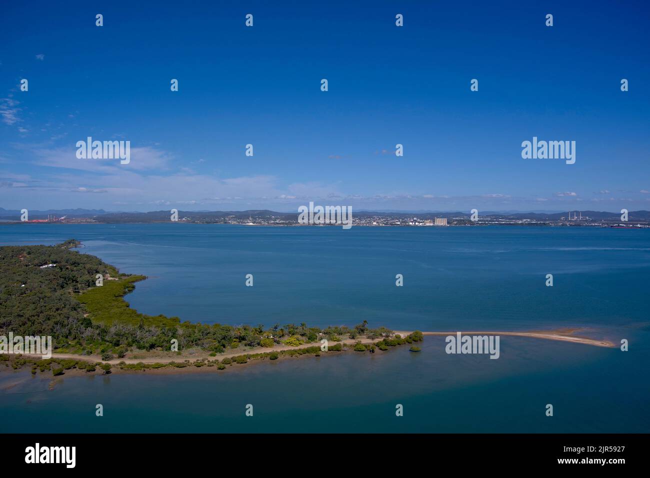 Aerial of Quoin Island in Gladstone harbour Queensland Australia Stock ...
