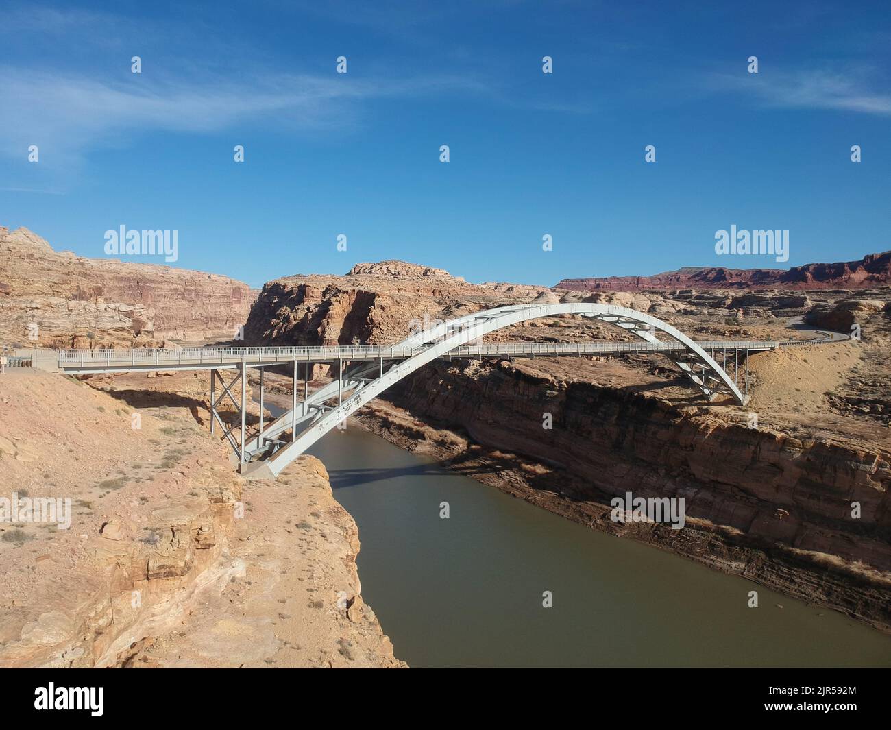 The beautiful Hite Crossing Bridge on the Colorado River northwest of ...