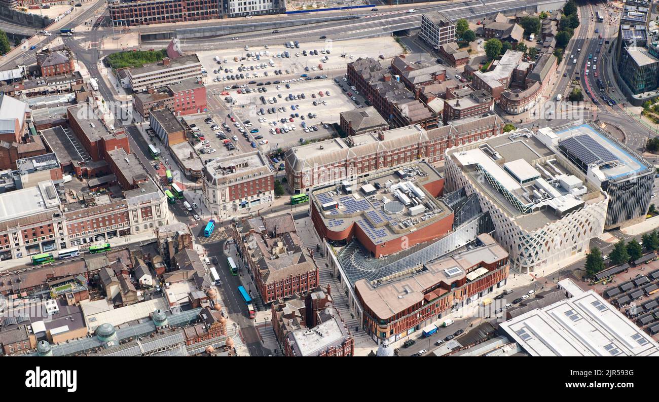 An aerial photograph of the Victoria Shopping centre, Leeds City Centre ...