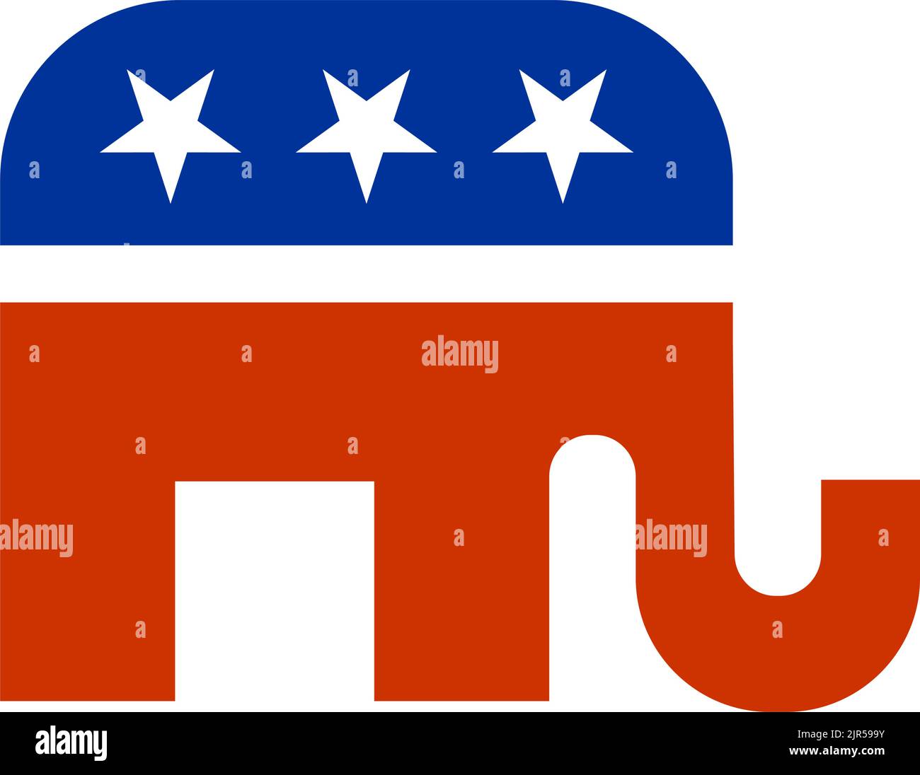 elephant in the colors of the American flag. the symbol of the ...