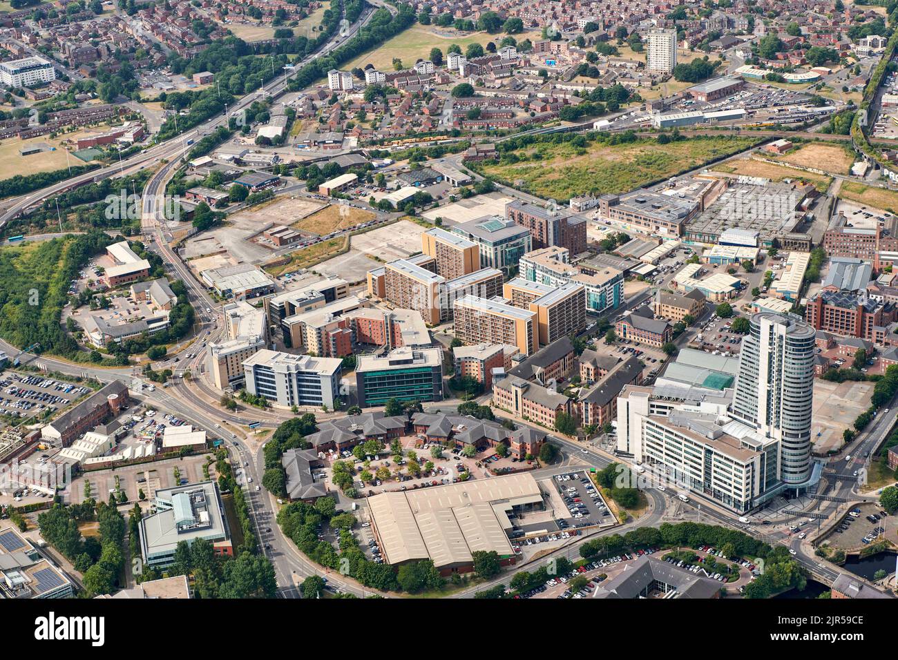 An aerial photograph of the Holbeck area south of Leeds City Centre ...