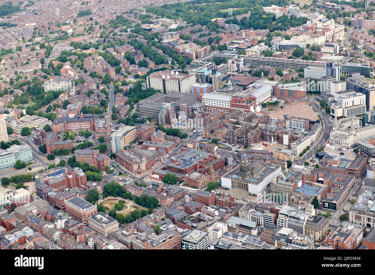 An aerial photograph of the west side of Leeds City Centre, west ...