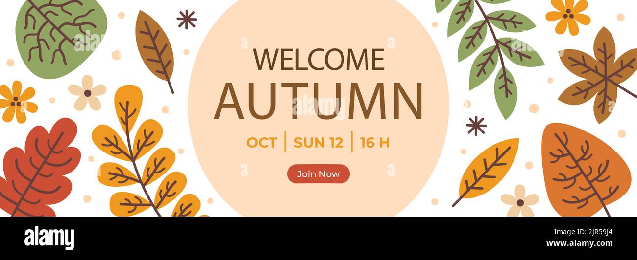 Flat horizontal banners set for autumn celebration Vector illustration ...