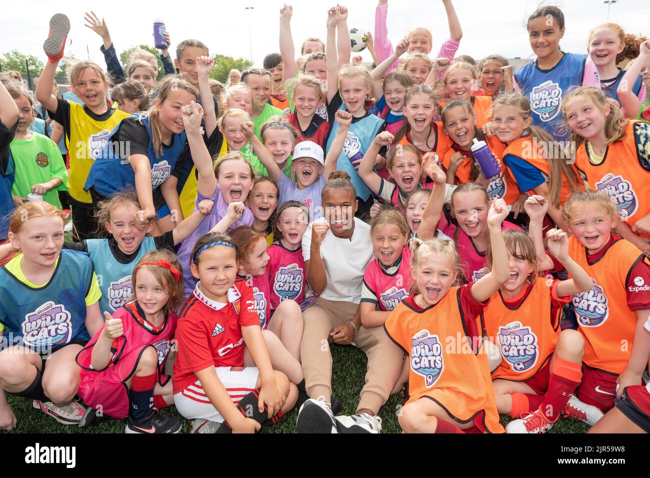 EDITORIAL USE ONLY England footballer Nikita Parris delivers a surprise ...