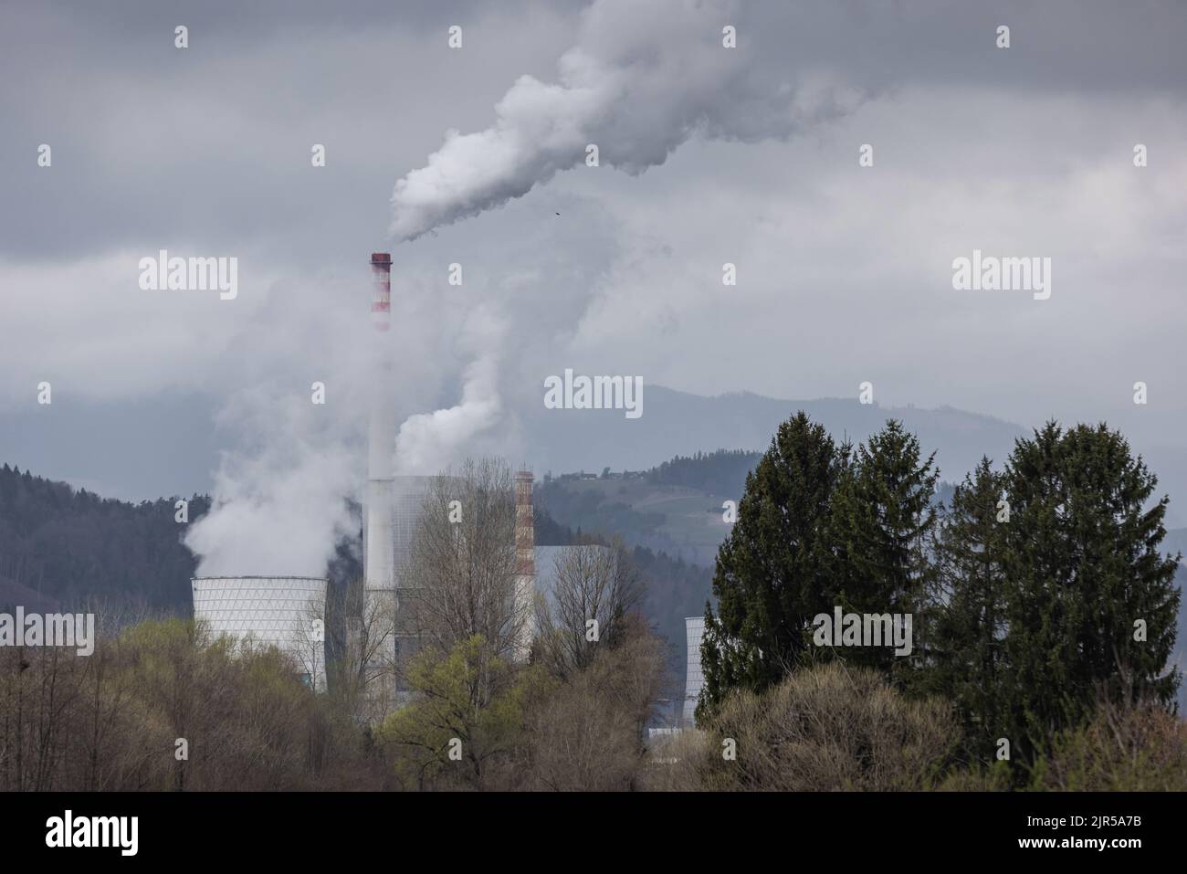 Air and environmental pollution from smoke and smog from a coal thermal ...