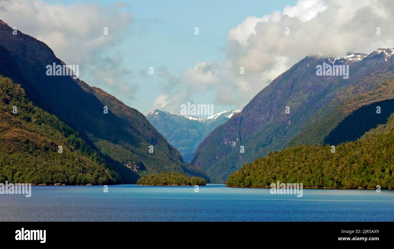A fjord on Canal Mesier, Canales Patagónicos (Patagonian Canals), Chile ...