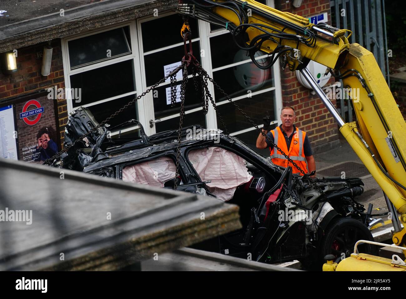 The Range Rover is removed at the scene of a fatal crash in Park Royal ...