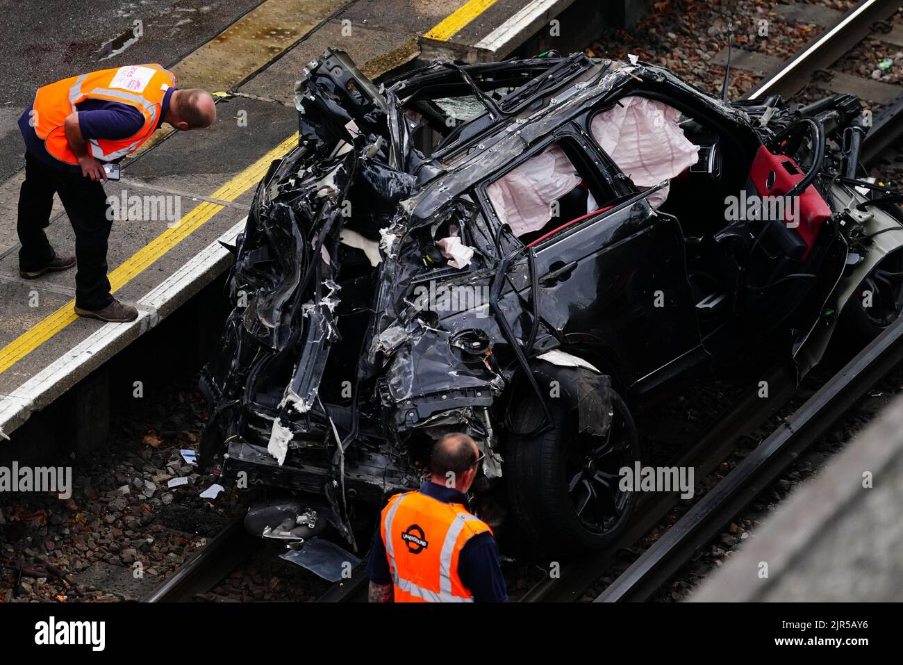The scene of a fatal crash in Park Royal, west London, in which a Range ...