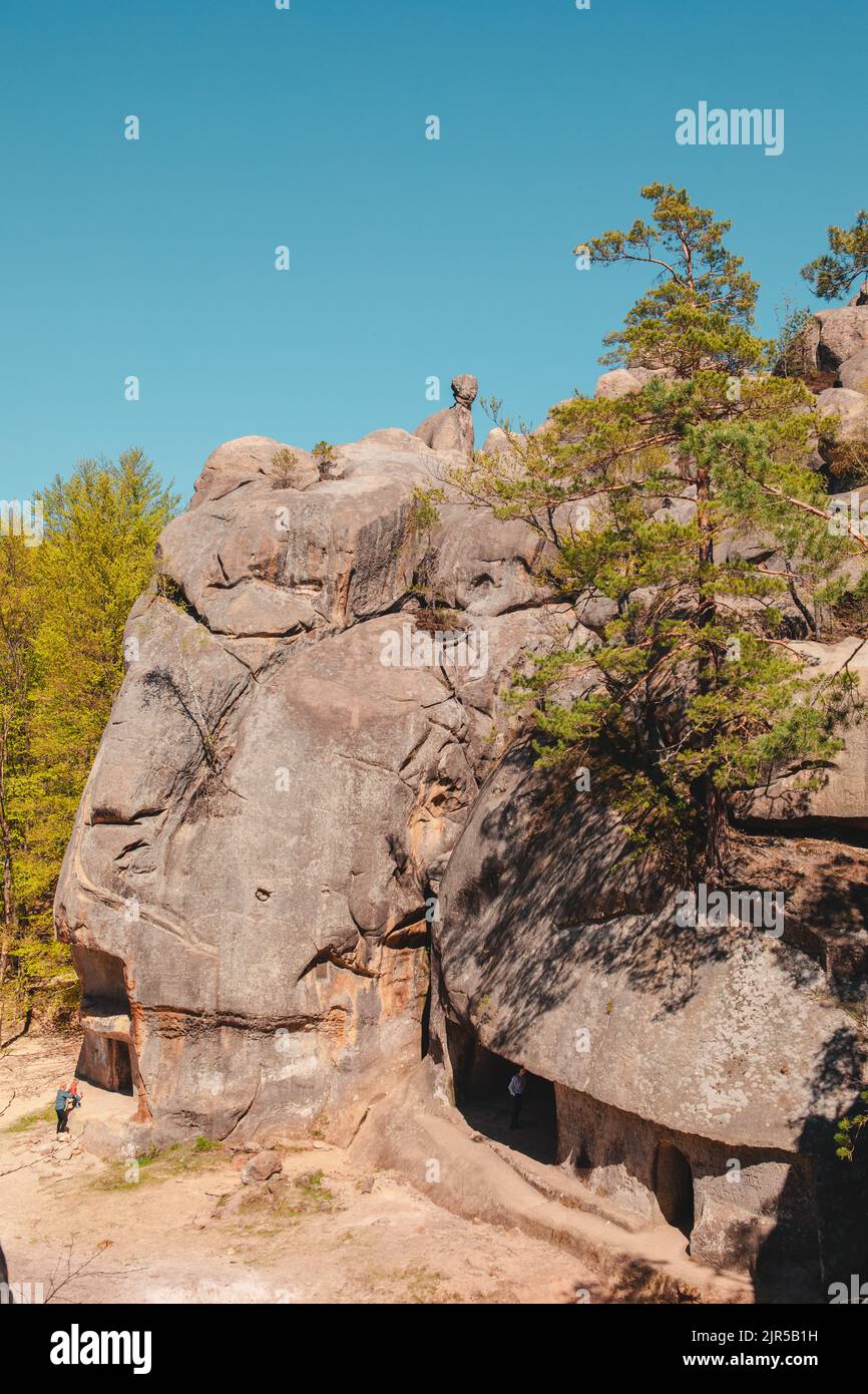 dovbush rocks Ukraine hiking landmark Stock Photo - Alamy