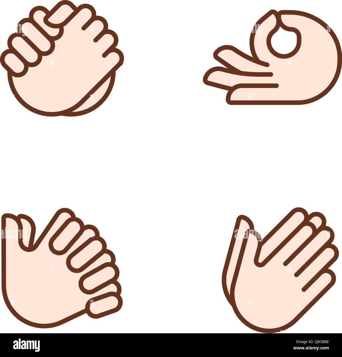 Gestures communication pixel perfect RGB color icons set Stock Vector ...