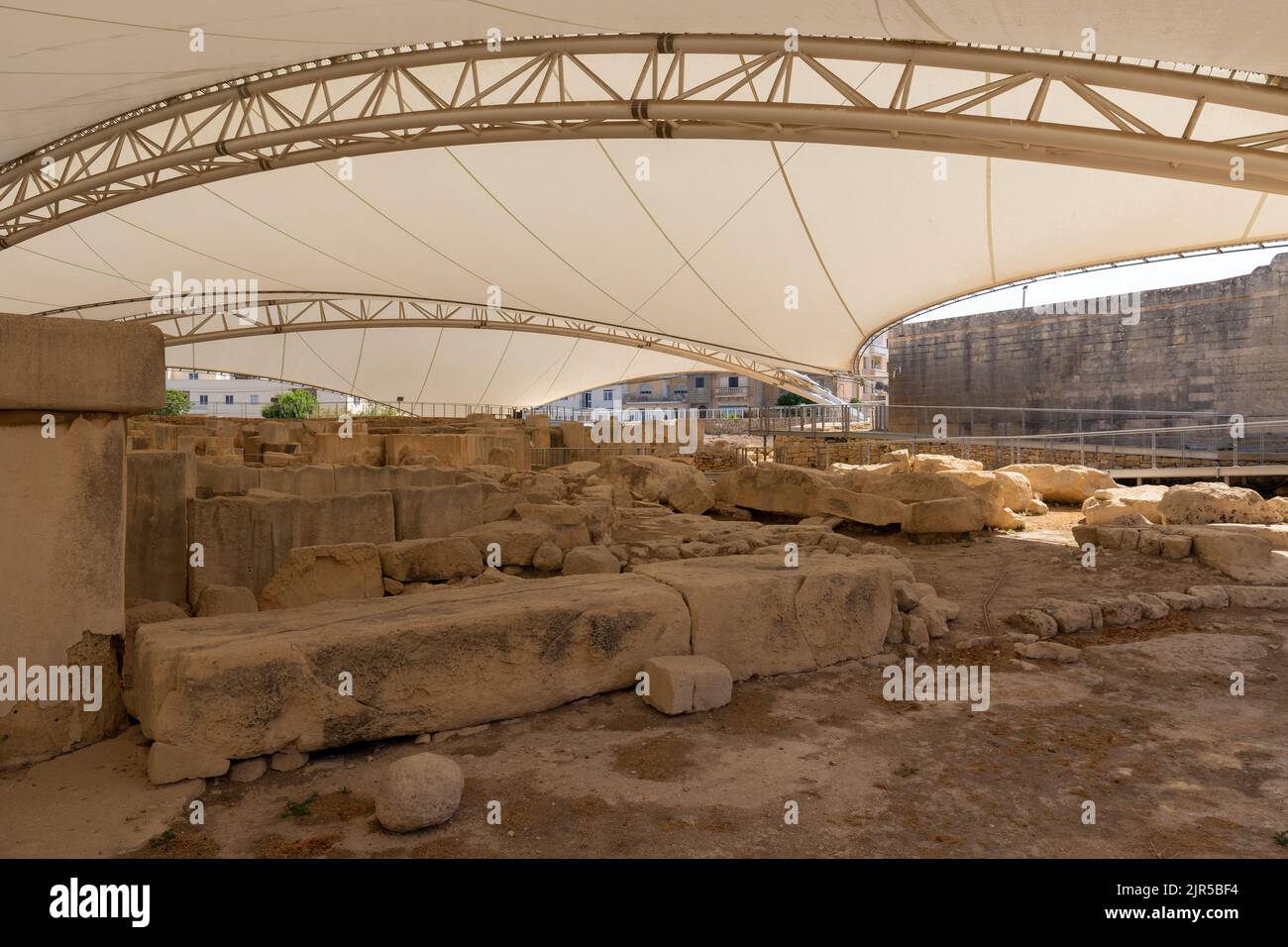 In the heart of the village of Tarxien, a complex of four megalithic ...