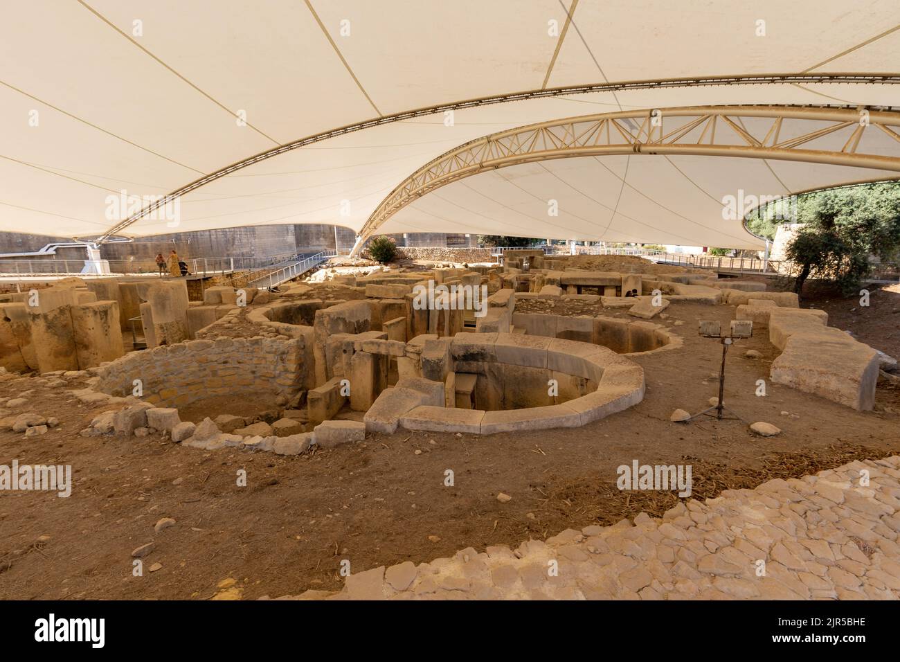 In the heart of the village of Tarxien, a complex of four megalithic ...