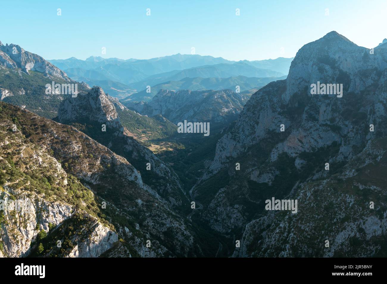 La Hermida gorge from Santa Catalina lookout point, Cantabria in Spain ...