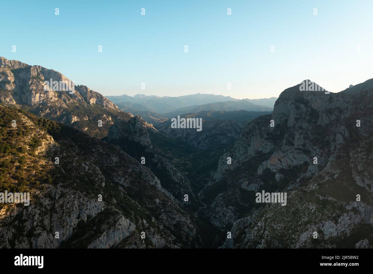 La Hermida gorge from Santa Catalina lookout point, Cantabria in Spain ...