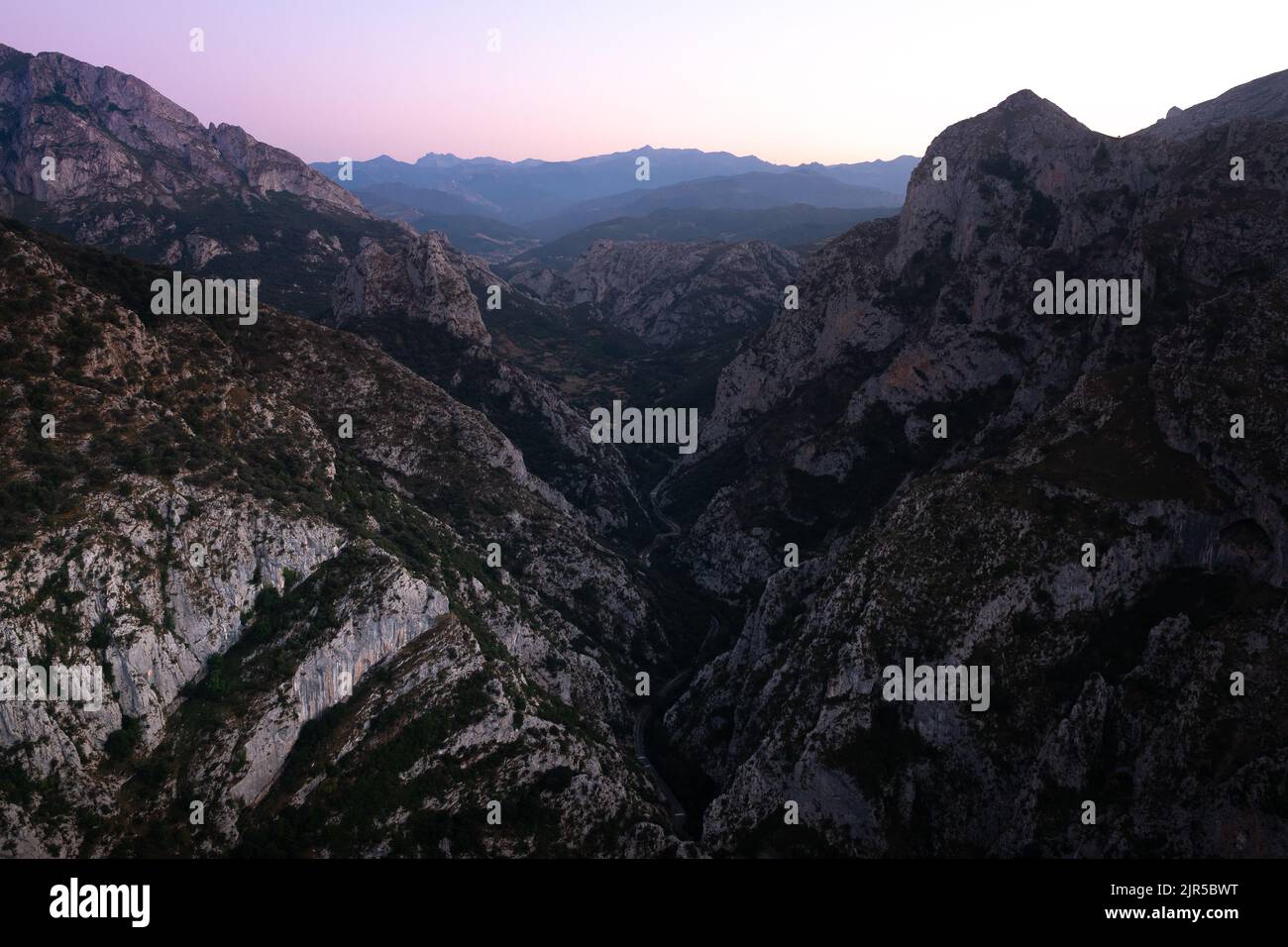 La Hermida gorge from Santa Catalina lookout point, Cantabria in Spain ...