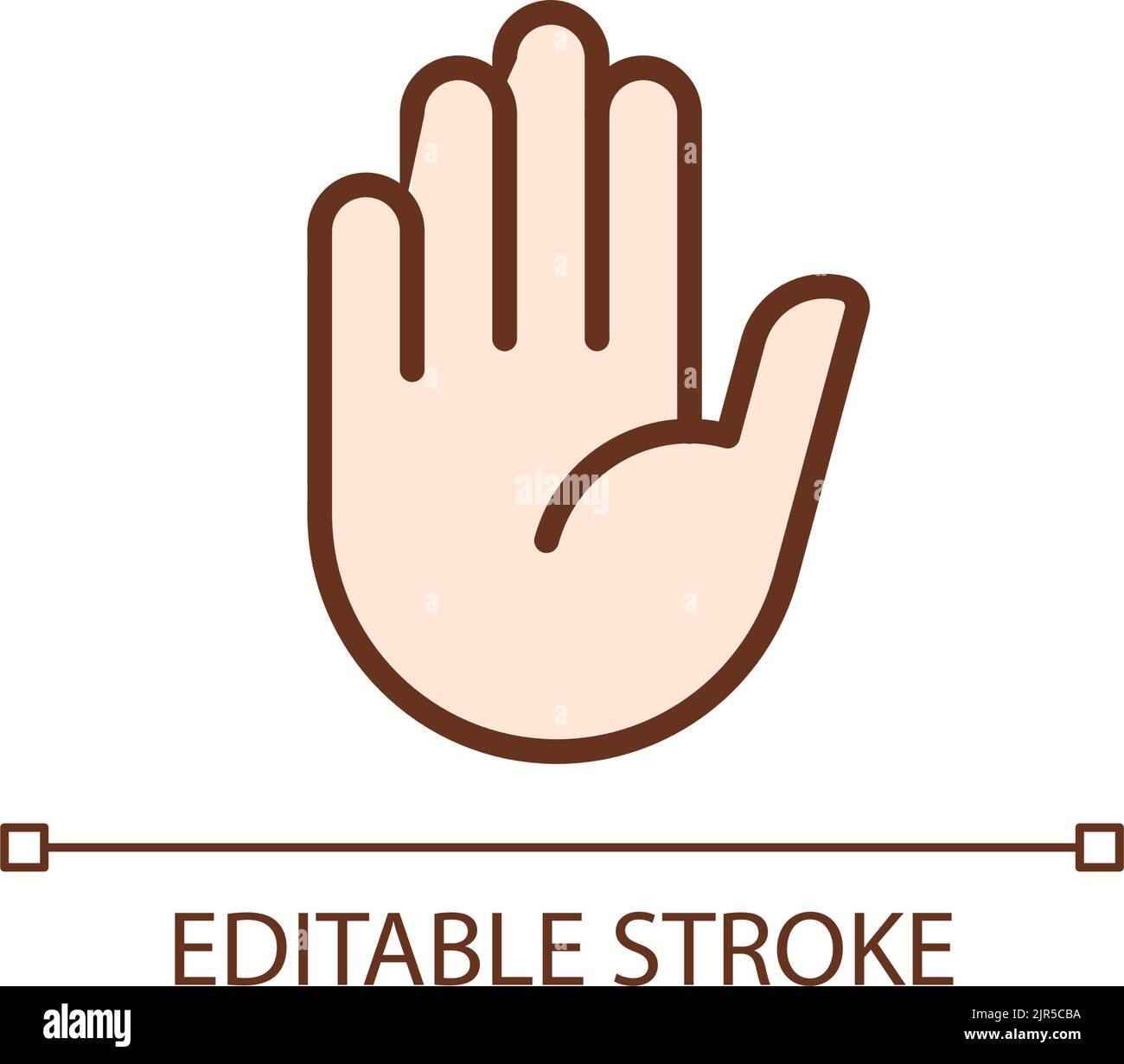 Stop gesture pixel perfect RGB color icon Stock Vector Image & Art - Alamy