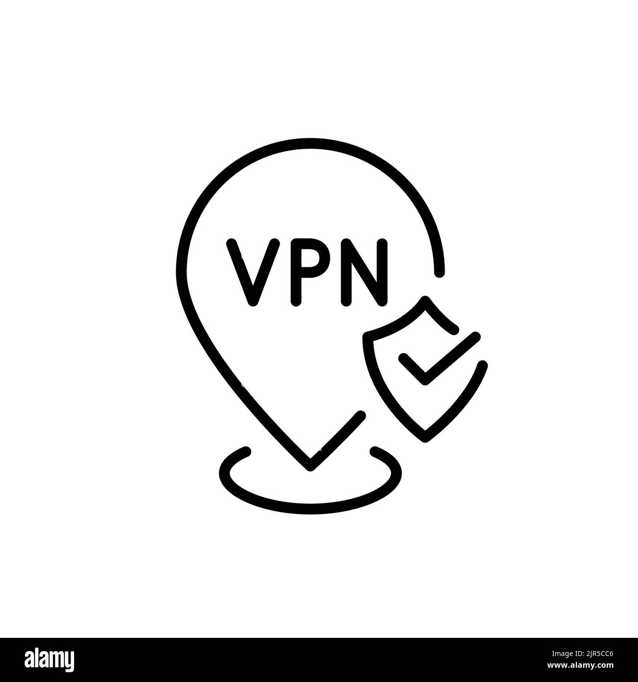 VPN protected user location. Pixel perfect, editable stroke icon Stock ...