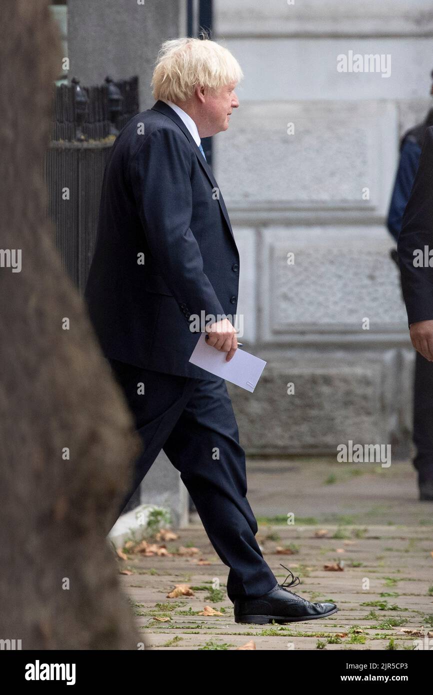London ,United Kingdom -22/08/2022. Outgoing Prime Minister Boris ...